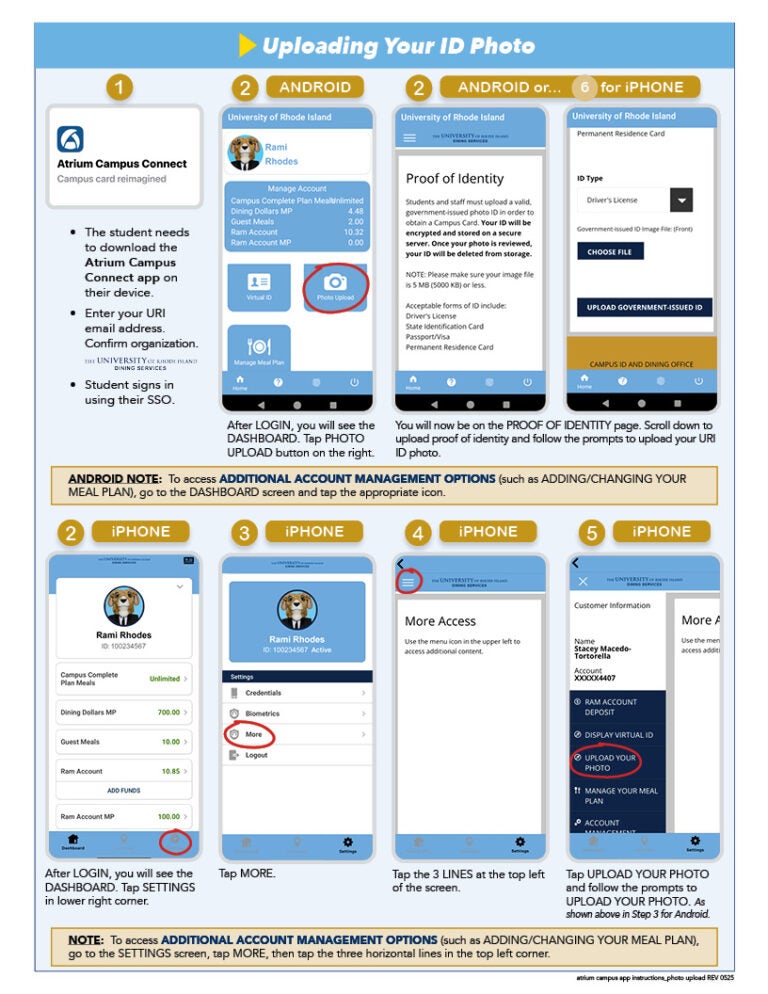 Atrium Campus app instructions_Photo Upload_web – Campus ID & Dining Office