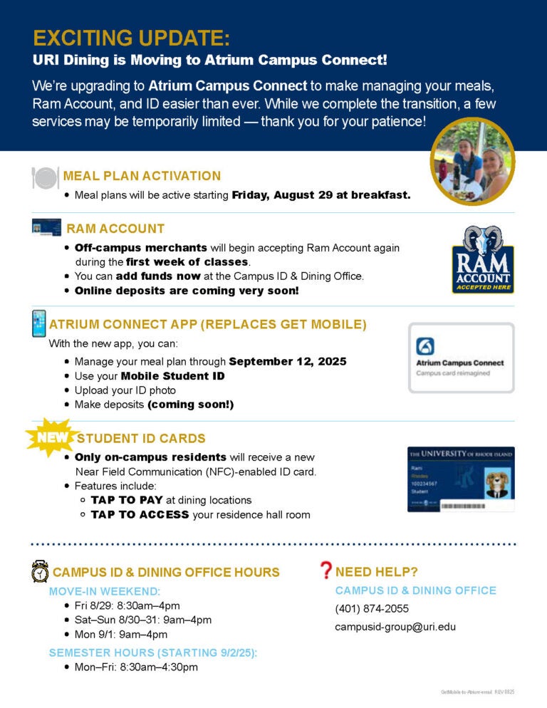 Your Student ID and Ram Account is Now Managed through the Atrium ...