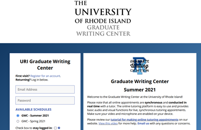 Schedule an Appointment – The Graduate Writing Center