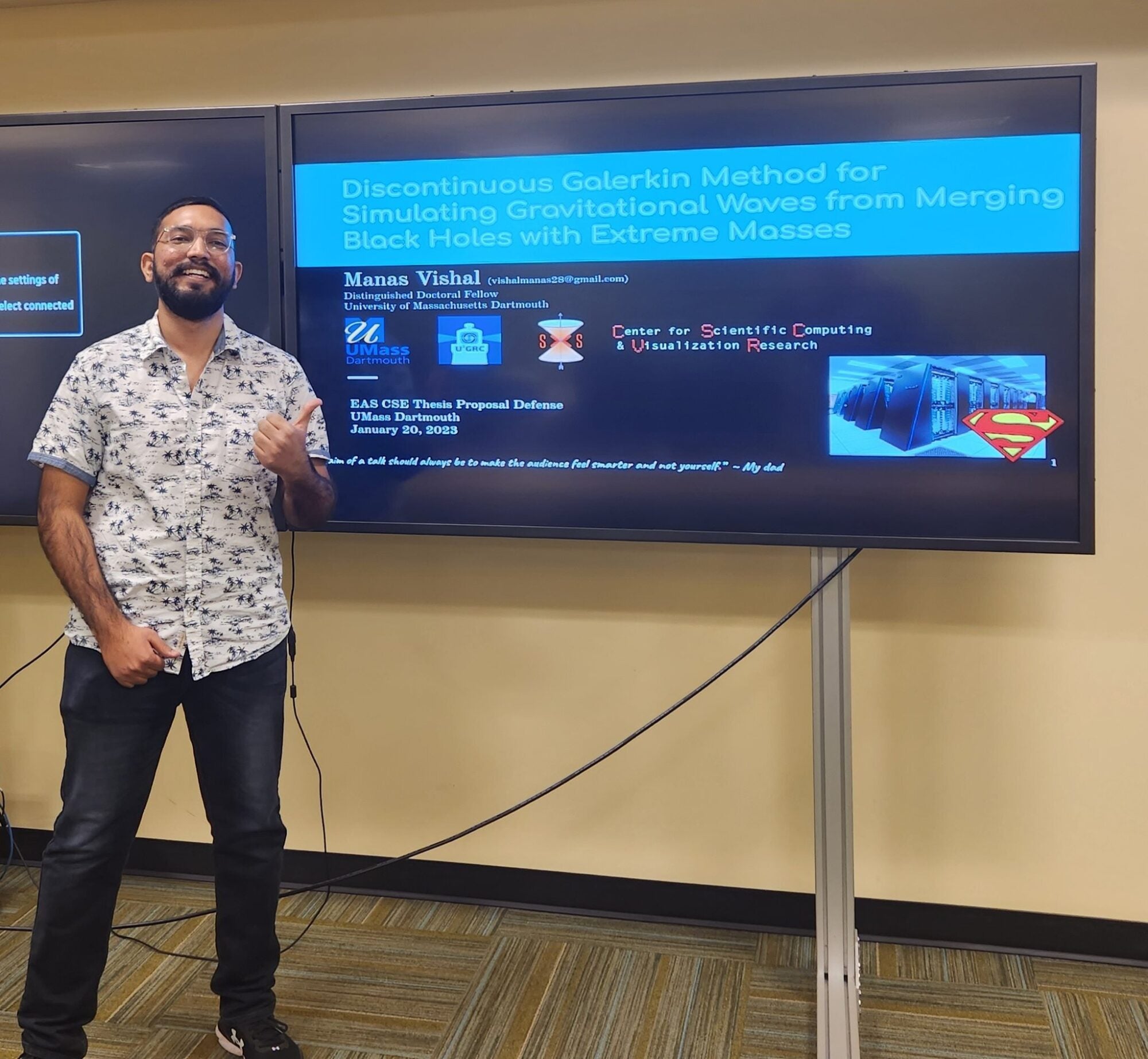Manas passes his doctoral thesis proposal defense! – Gravity Research