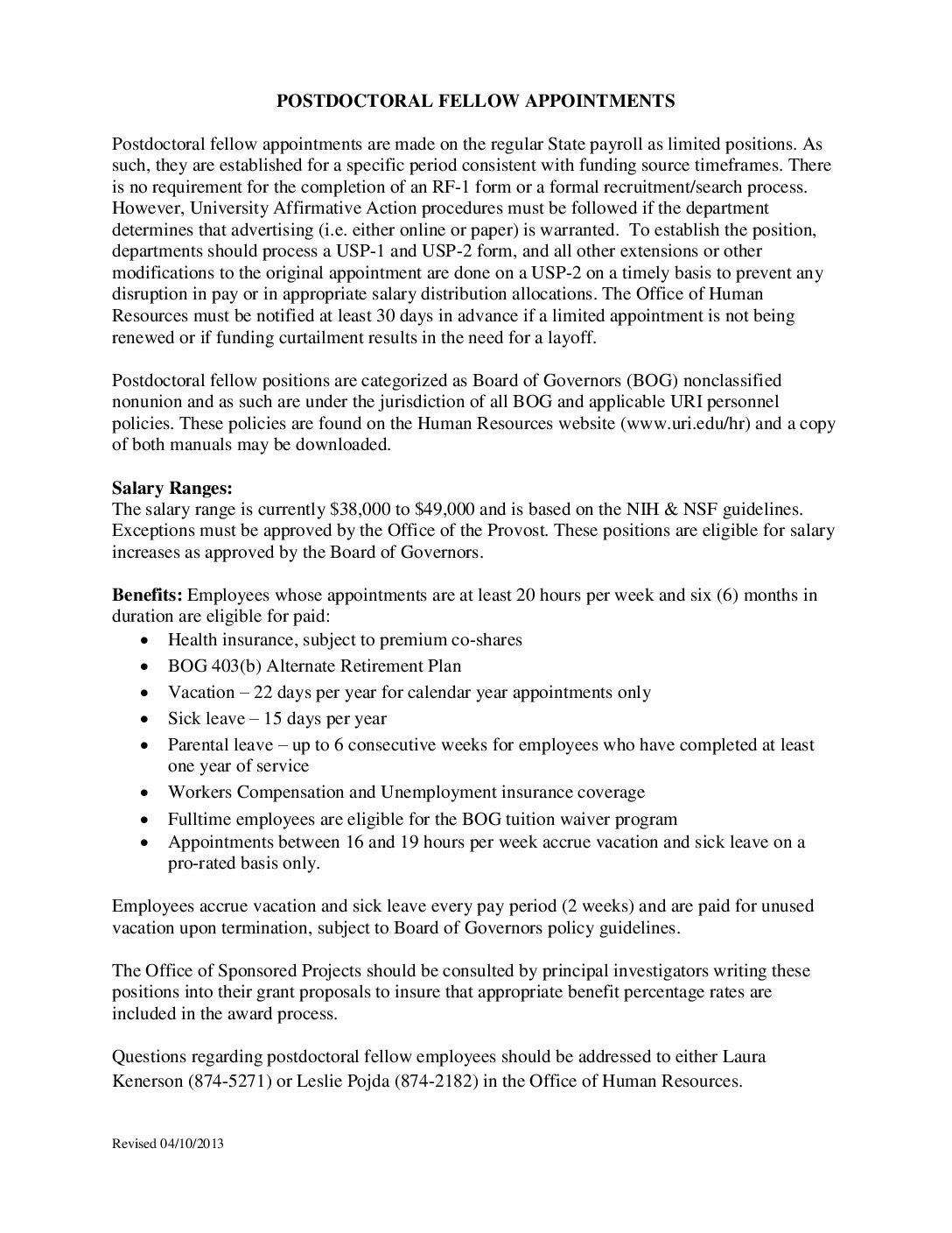 POSTDOCTORAL-FELLOW-APPOINTMENTS – Office of Human Resources