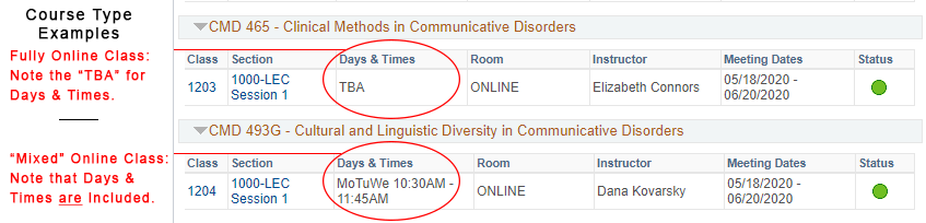 Summer Course Type Definitions – Summer Sessions