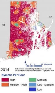 Rhode Island TickEncounter Risk Map, 1994-2014 – TickEncounter